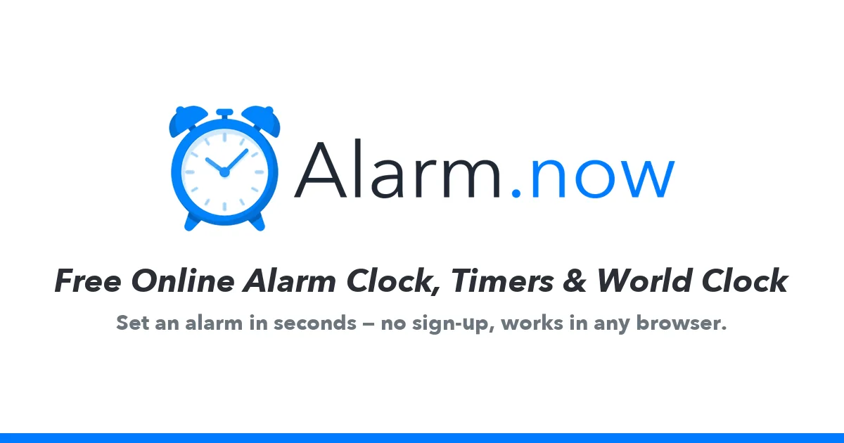 Set Alarm Online – Free Alarm Clock | Alarm.now